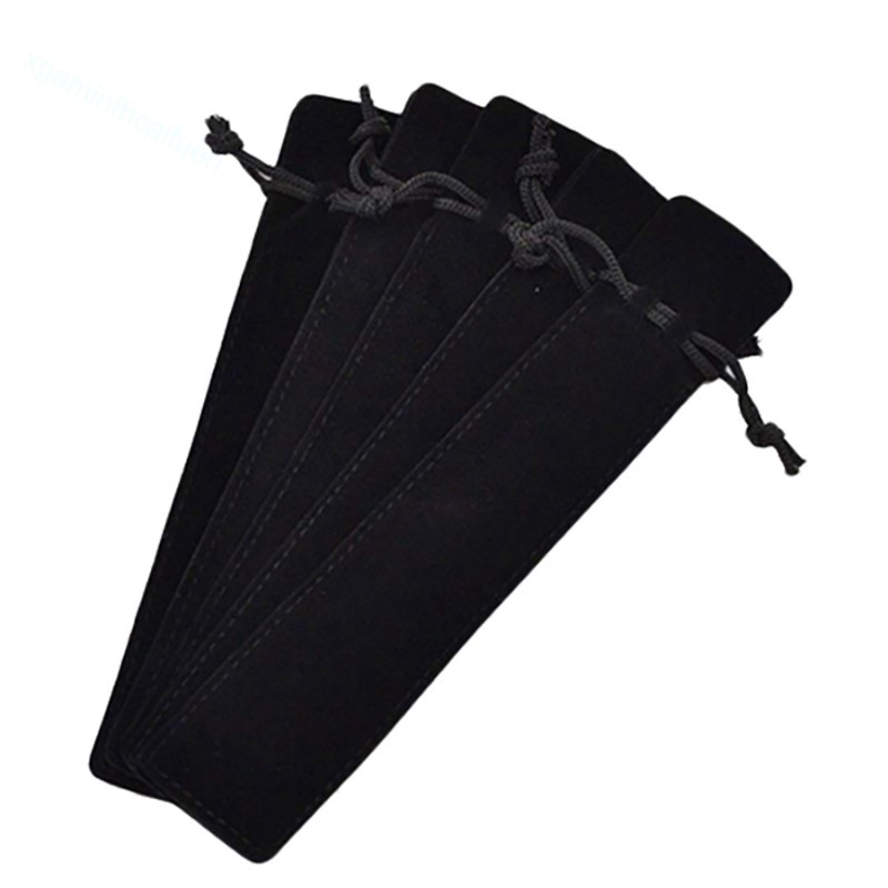 Stylish Black Velvet Drawstring Pouch Packaging for Ballpen - 50 pieces ...