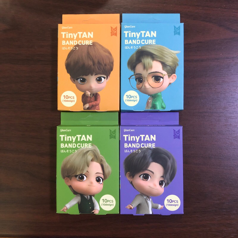 BTS Tiny Tan Bandcure Bandaid 10pcs (Jin, Jimin, V, Jungkook) | Shopee ...