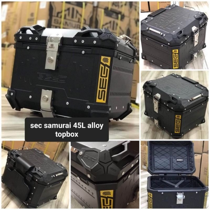 SEC ALLOY TOP BOX 45L NEW DESIGNS (ORIGINAL ALLOY) with backrest and ...