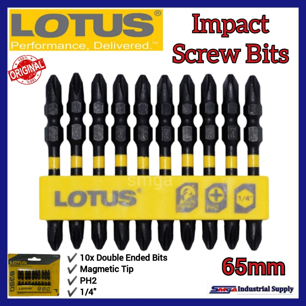 Lotus Impact Screw Bits PH2/65MM (Double Ended) PRO LTIB65 - Drill Accessories | Shopee Philippines