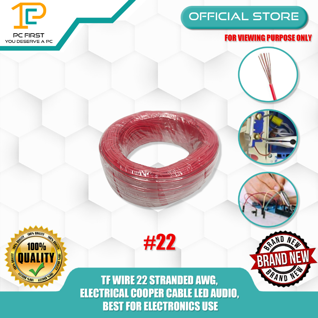TF WIRE 22 STRANDED AWG, ELECTRICAL COOPER CABLE LED AUDIO, BEST FOR ...