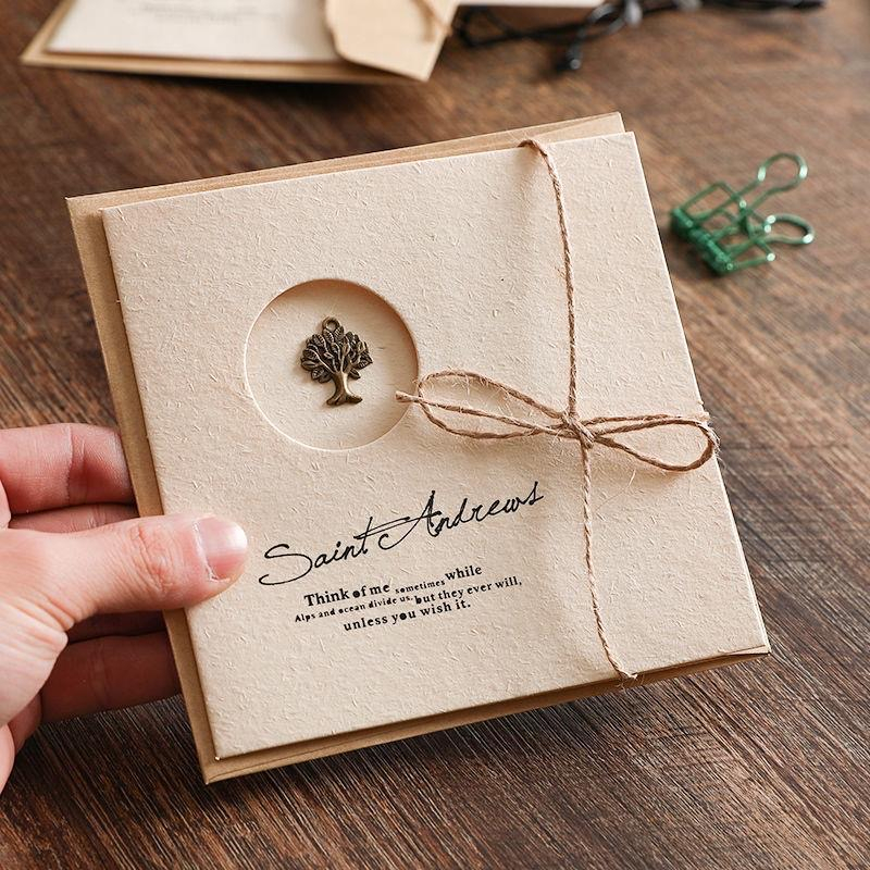 1 Set Kraft Paper Metal Chain Creative DIY Blessing Greeting Card Hand ...