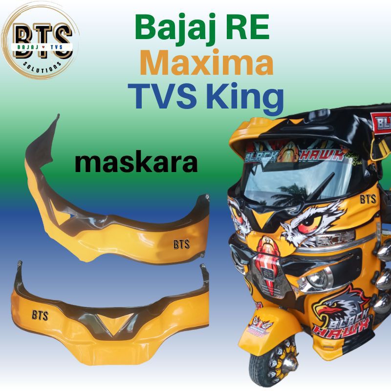 MASKARA Windshield Bajaj RE/ Maxima Z/ TVS King Excellent Glossy Fiber ...