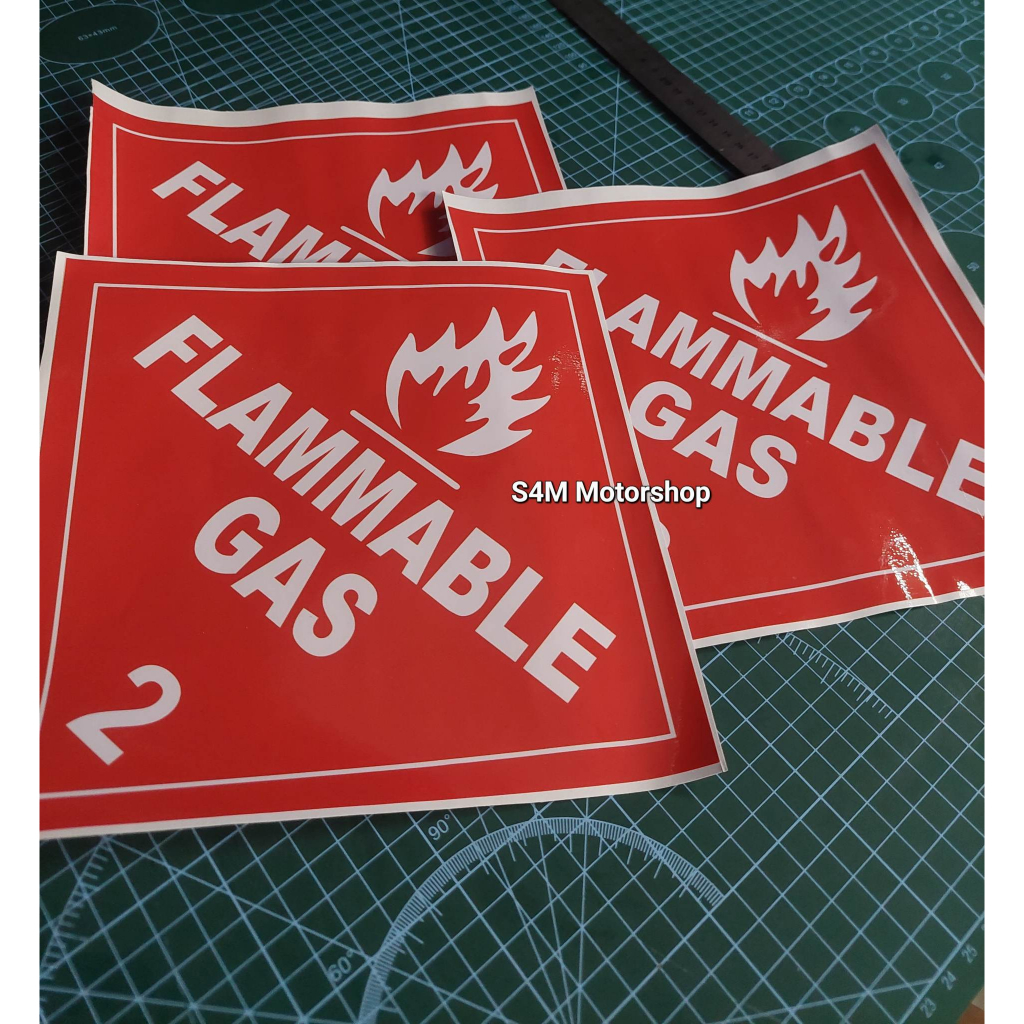 FLAMMABLE GAS 2 Sticker 30cmX30cm Open for bulk-orders | Shopee Philippines