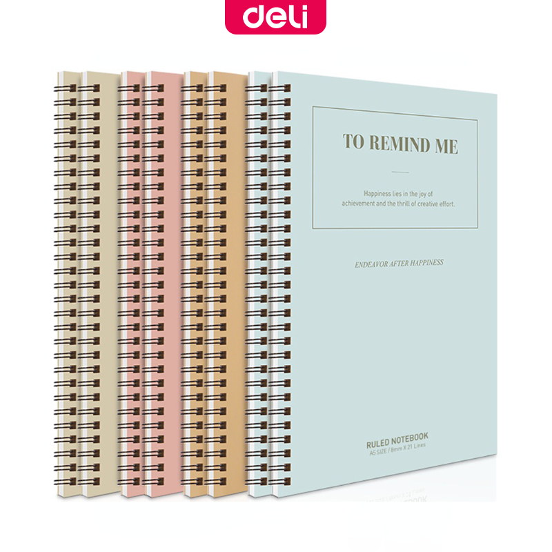 Deli A5 Spiral Notebook 60Sheets Binder Line Notebook Simple Design ...