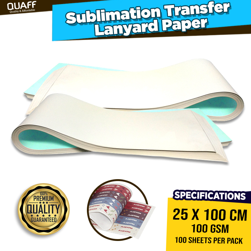 QUAFF Lanyard Sublimation Paper 100Gsm for ID Lace Printing 25 x 100cm ...