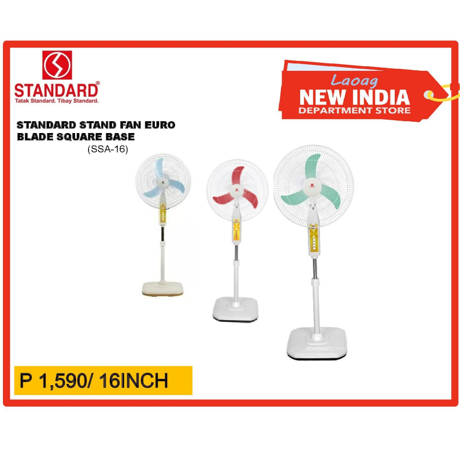 STANDARD STAND FAN EURO BLADE SQUARE BASE (SSA-16) | Shopee Philippines