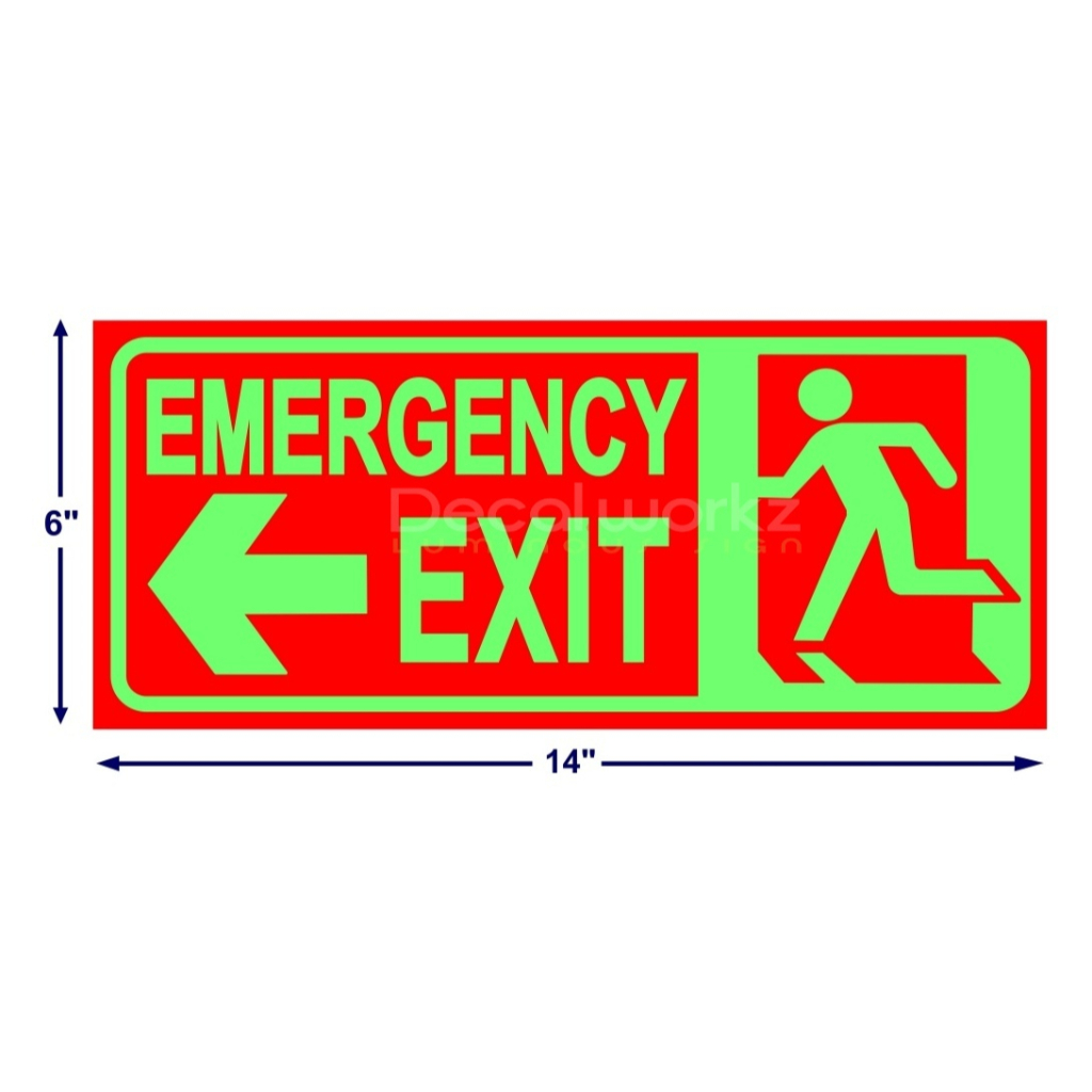 Reflectorize or Luminous EMERGENCY EXIT ARROW SIGN in 3mm Sintra Board ...