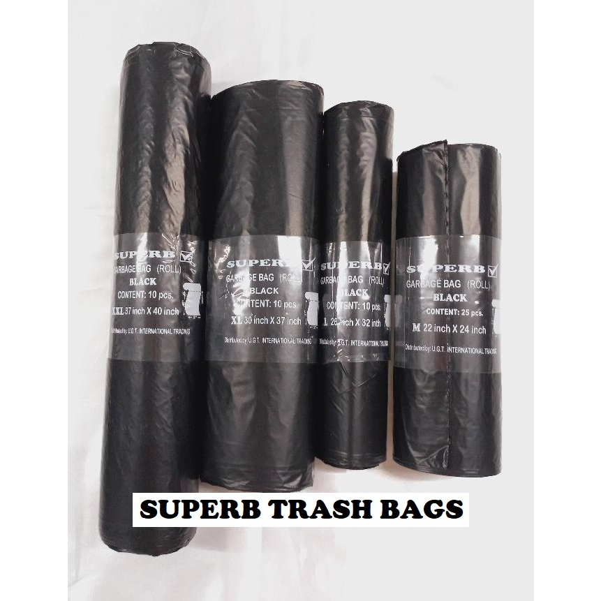 Trash Bags ( Black ) ( Superb/Bin Bag), Sold per roll | Shopee Philippines