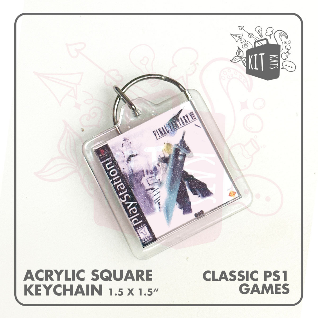 PS1 Play station games square acrylic keychains 1.5 inch Sold per piece ...