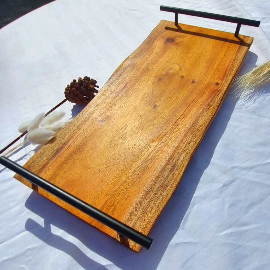 Rustic Wooden steak board cheese board WITH HANDLE. charcuterie tray ...