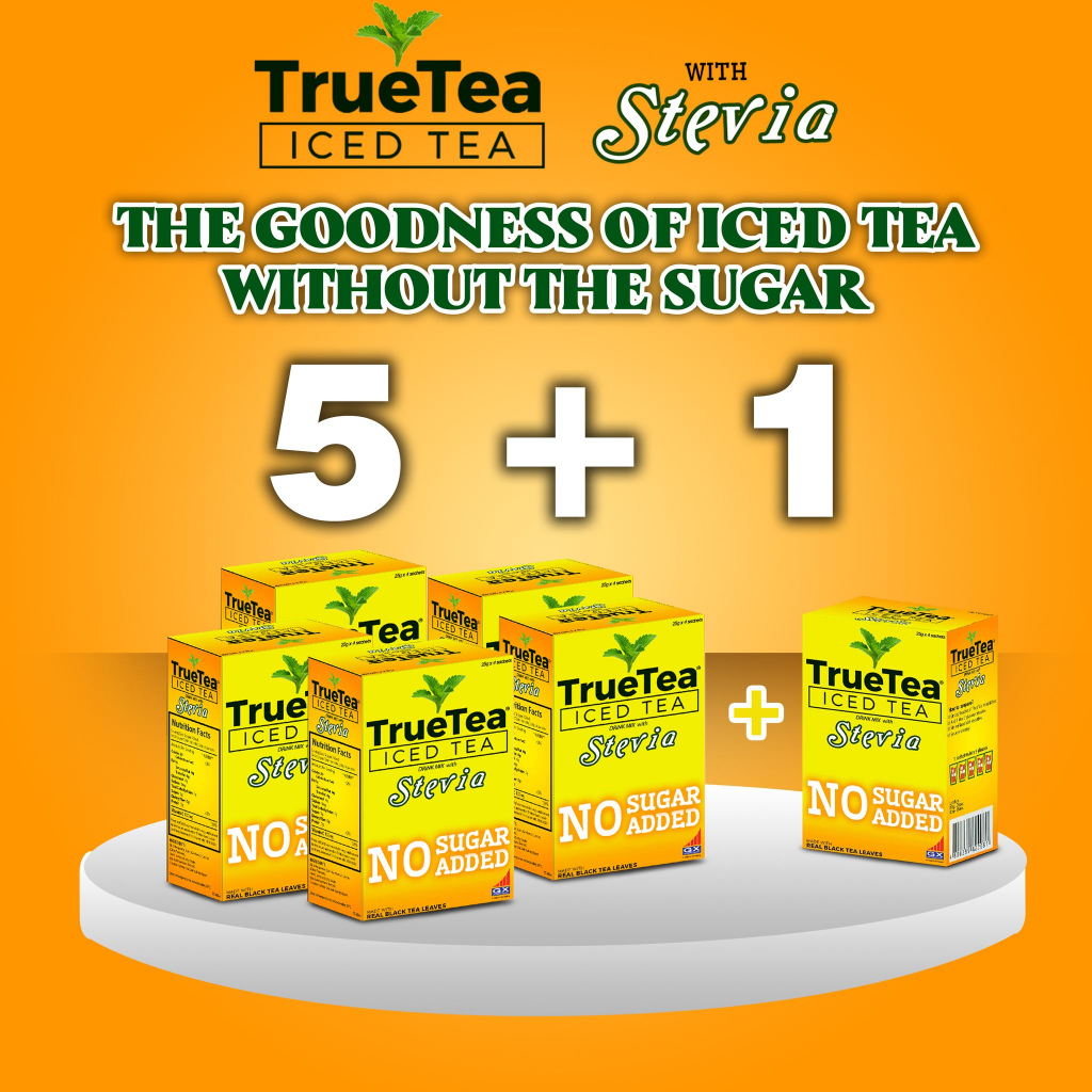 TrueTea Iced Tea 25g x 4 sachets 5+1 (No Sugar Added Iced Tea) | Shopee ...