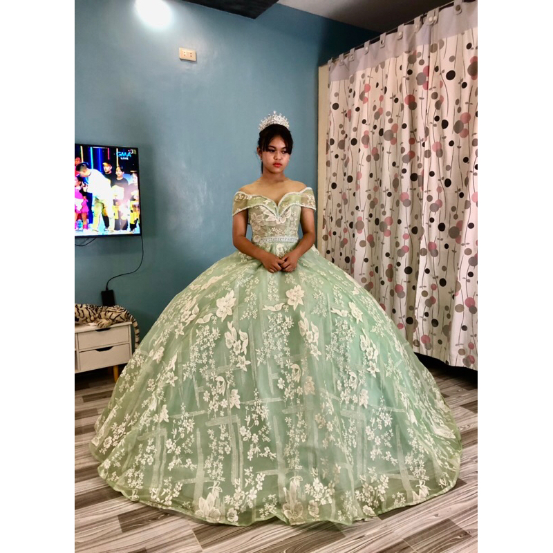 light green debut ballgown | Shopee Philippines