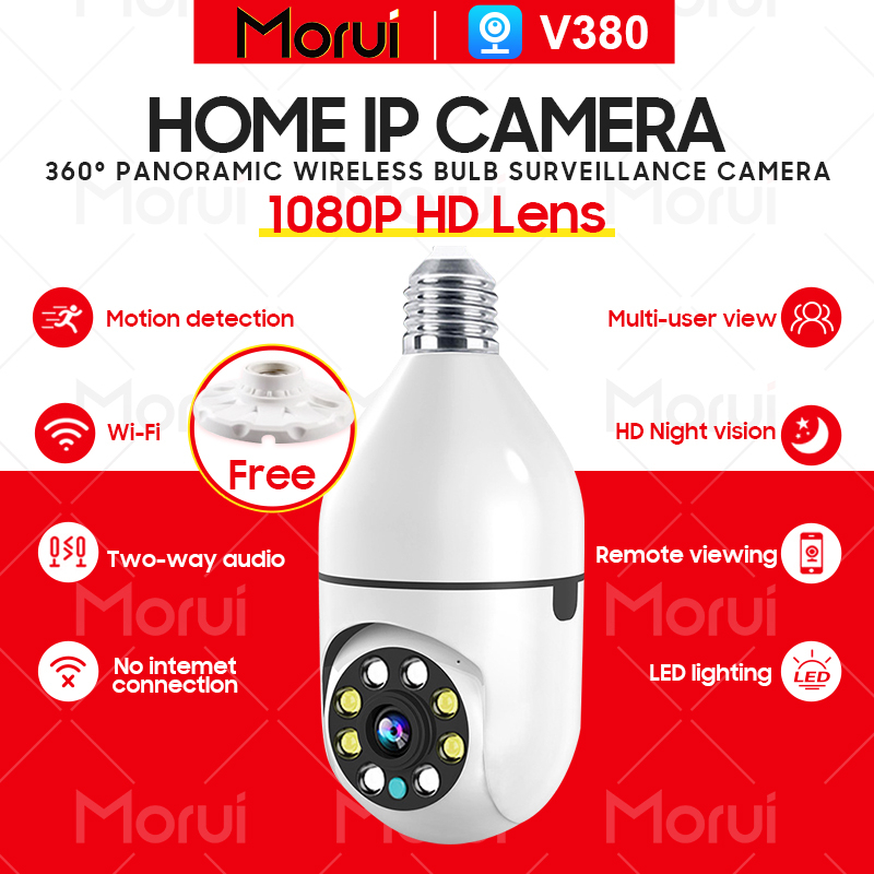 AVIDUS V380PRO Q16S 1080P WIFI Bulb Camera Motion Detection Night ...