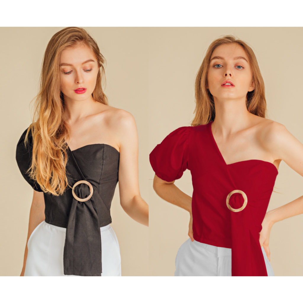 WEAR SUNDAYS Denise One Side Puff Sleeve Top | Shopee Philippines