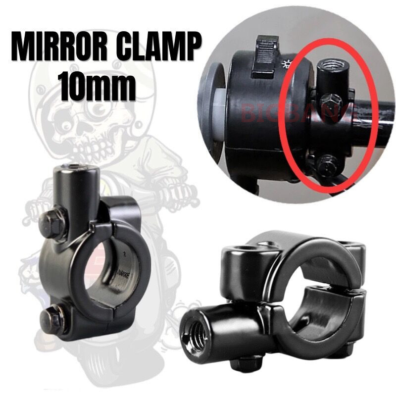 BIGBANG Motorcycle 2pcs Side Mirror Clamp 10mm Universal | Shopee ...