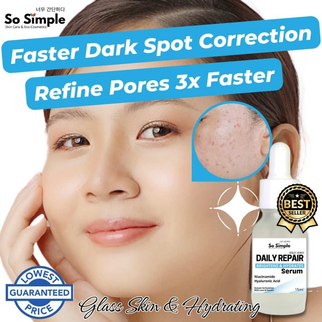 Glass Skin Repair Serum Niacinamide Hyaluronic Acid Brightening ...