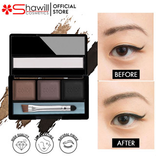 Shawill 3 in 1 Pigmented Eyebrow Powder Palette with Brush 5g S1073 ...