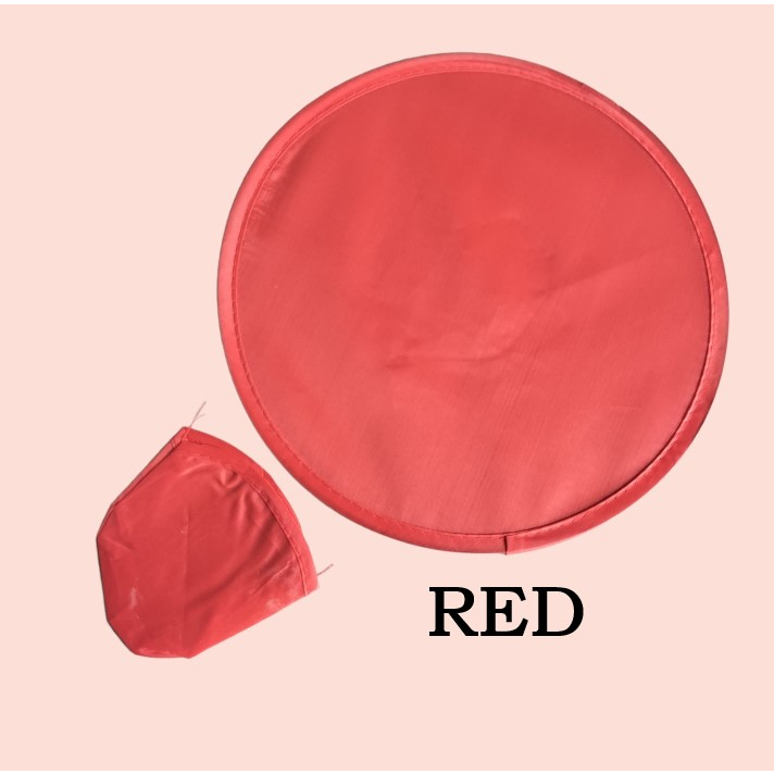 SYX 1pc Round Foldable Fan Plain Nylon Colorful Frisbee folding Fan ...