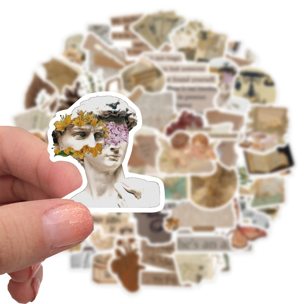 52Pcs/Set Renaissance Retro Art Series Stickers DIY luggage laptop ...