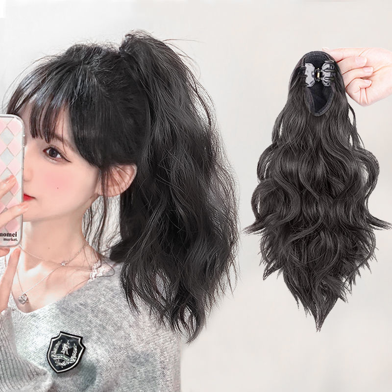Claw Clip Curly 12 inches Girls Wig Ponytail Wool Roll Invisible ...