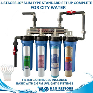 Water Filter Hydrosep 4 Stages City Water Standard 10" Slim Type 1/2 ...