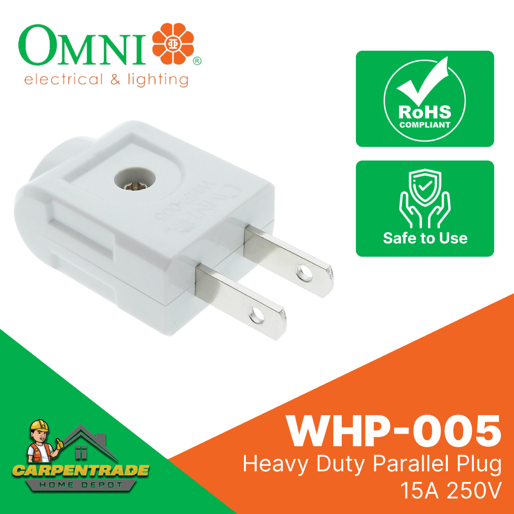 OMNI Heavy Duty Parallel Plug 15A 250V WHP-005 | Shopee Philippines