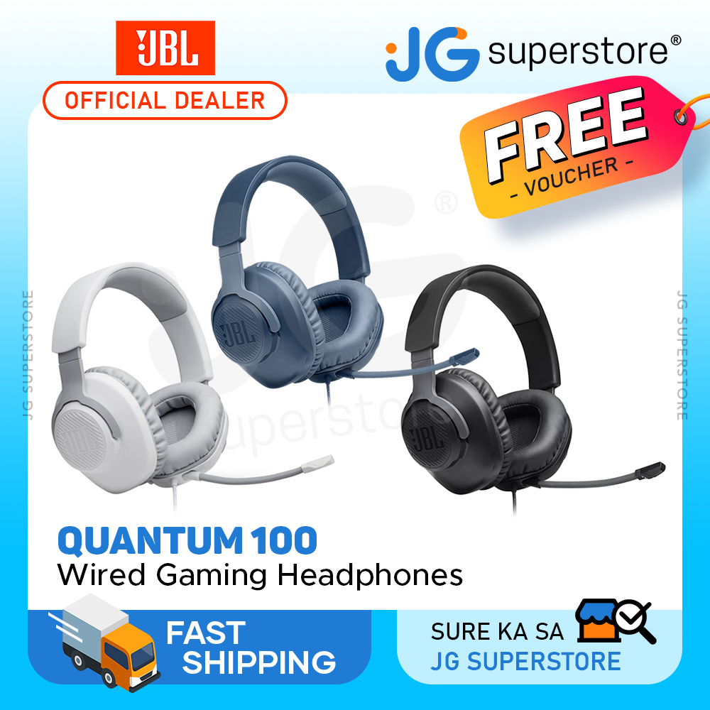 JBL Quantum 100 Over-Ear Wired Gaming Headset - Snap-off USB Mic (Black ...