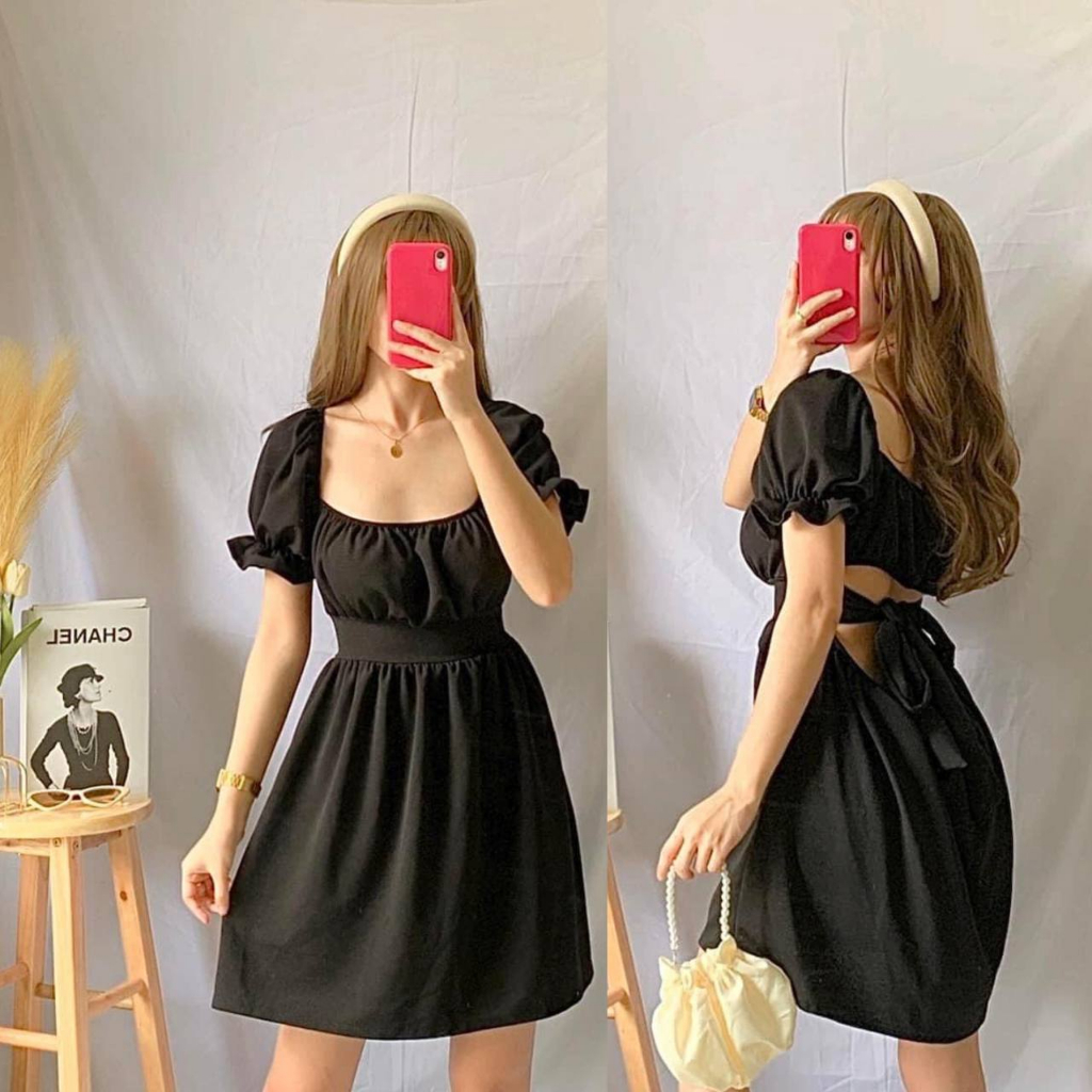 HOTZ Charlotte Women's Square Neck Dress Puff Sleeve (Extra Small To ...