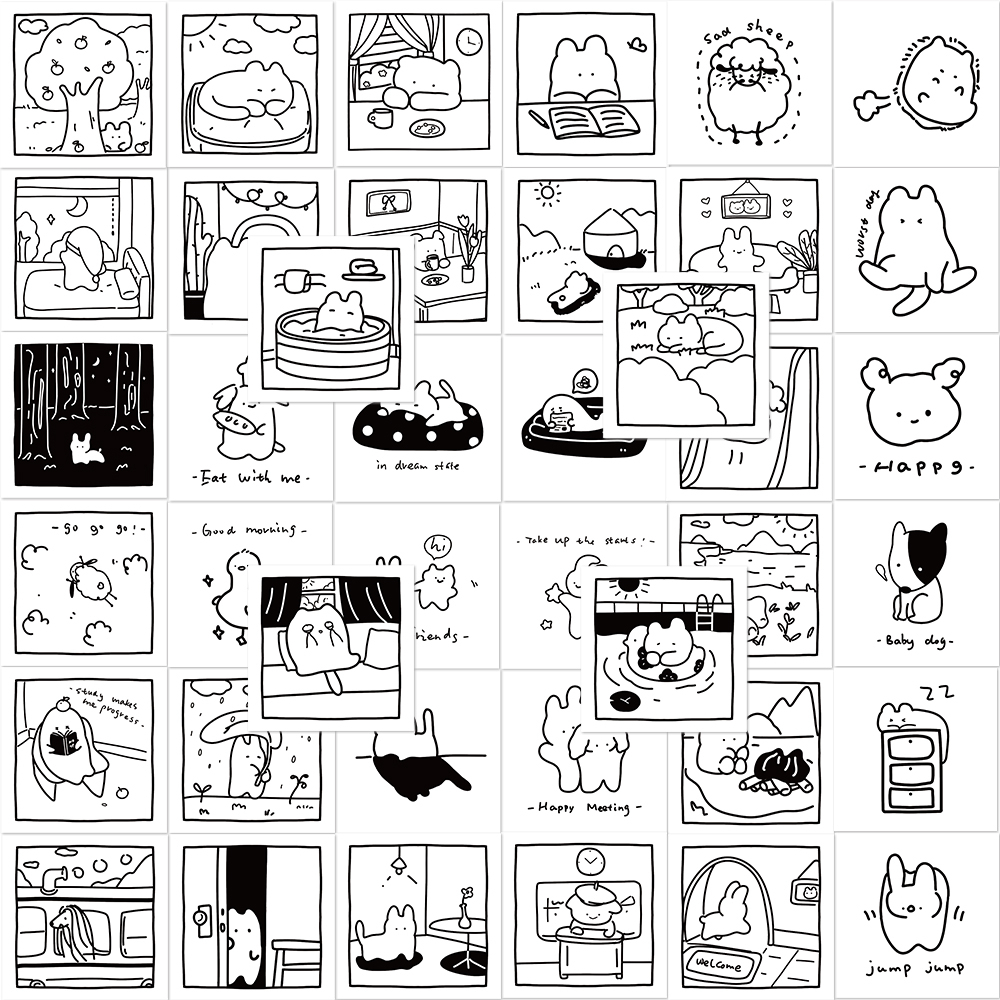 40pcs japan comics Cartoon cute Brief strokes Stickers Laptop ...