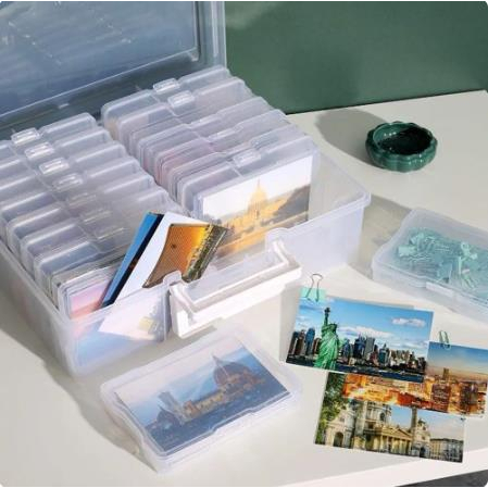 17 * 12 * 3.1cm photo storage box postcard photo album photo organizer ...