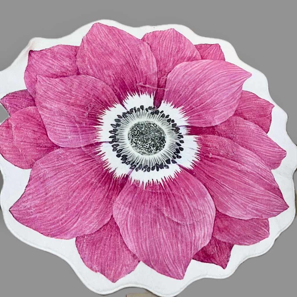 Round Carpet Floor Mat Flower Doormat Non-slip Bathmat Absorbent Carpet ...