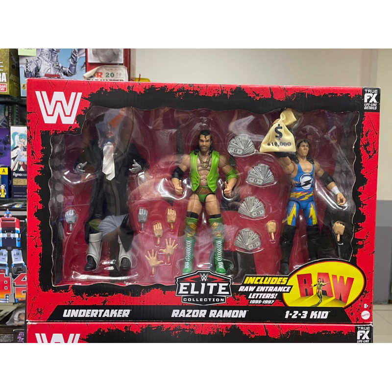 WWE Elite Collection Raw 3-pack Undertaker, Razor Ramon, 1-2-3 Lid ...