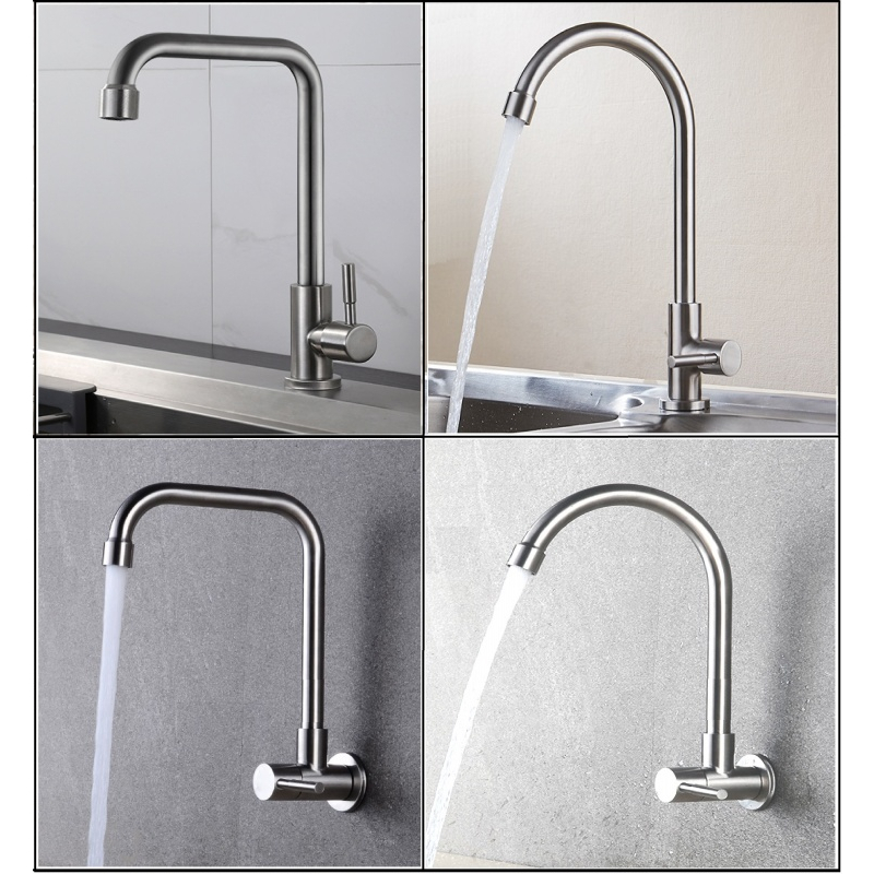 Stainless Steel Kitchen Faucet Long Neck Faucet | Shopee Philippines