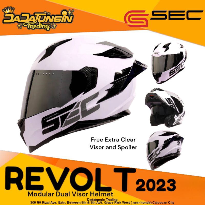 SEC Revolt 2023 Dual Visor Modular Helmet | Shopee Philippines