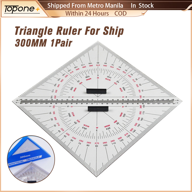 300mm Chart Drawing Triangle Ruler for Ship Drawing Nautical Protractor ...