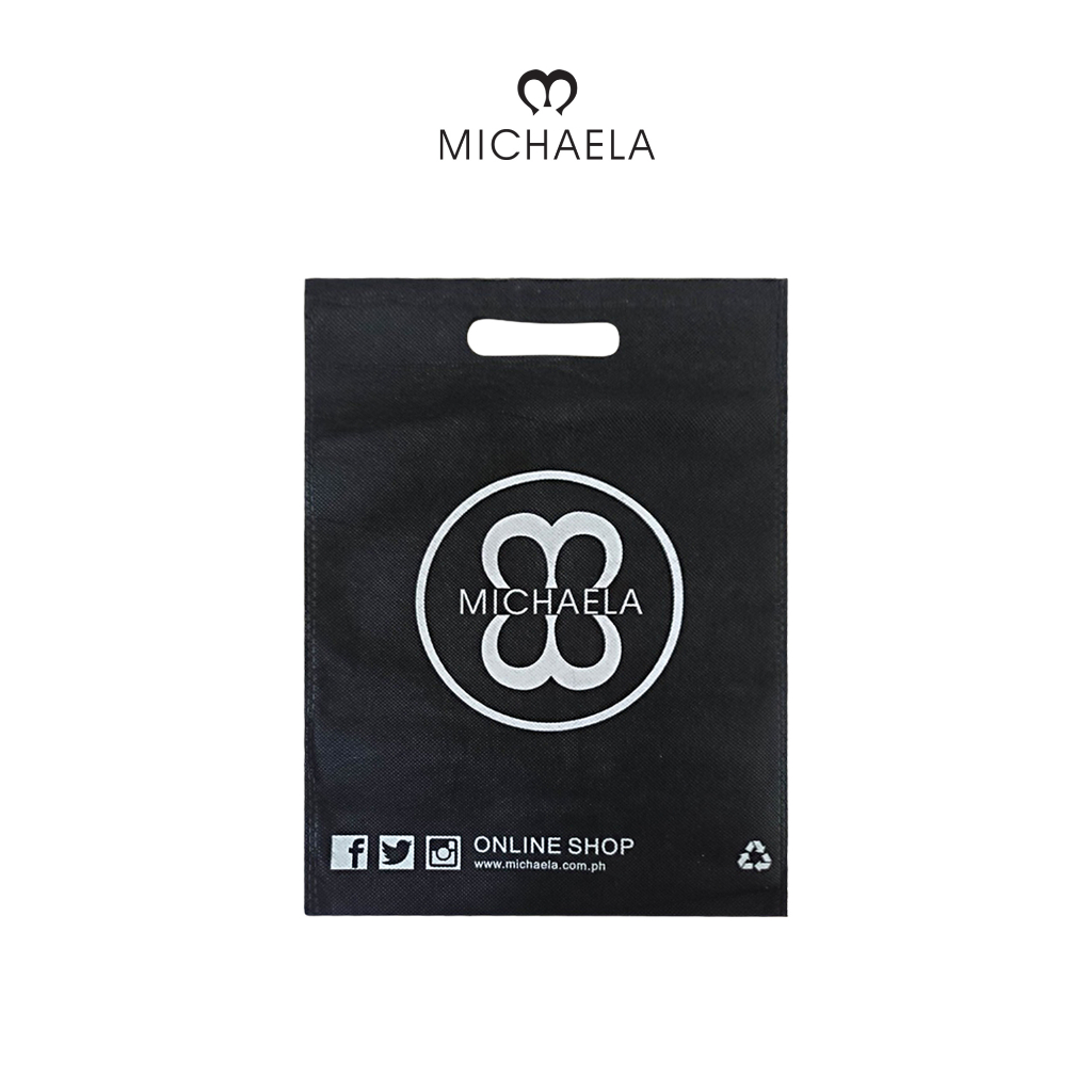 MICHAELA Tote Bags Reusable Non-Woven Black Shopping Bag Protective Top ...