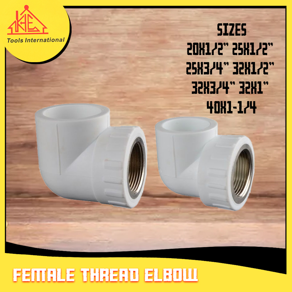 PPR SUPREME/FITTINGS/FEMALE THREAD ELBOW 20x1/2" 25x1/2" 25x3/4" 32x1/2" 32x3/4" 32x1" 40x1-1/4 ...