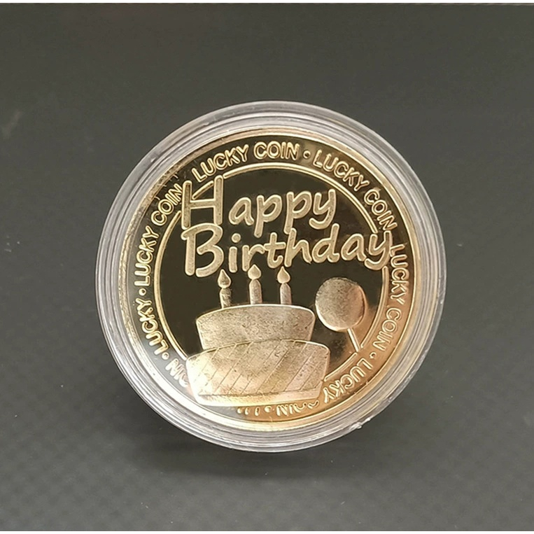 Exclusive Birthday Cake Commemorative Coin Bank Lucky Coin Birthday ...