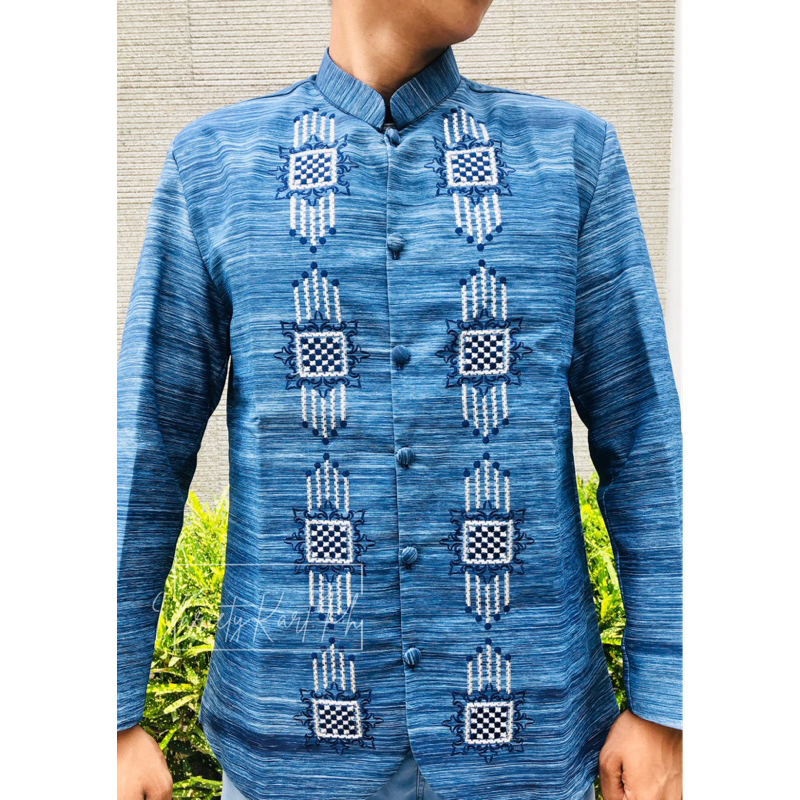 Navy Blue Coat Barong Eric Design | Shopee Philippines