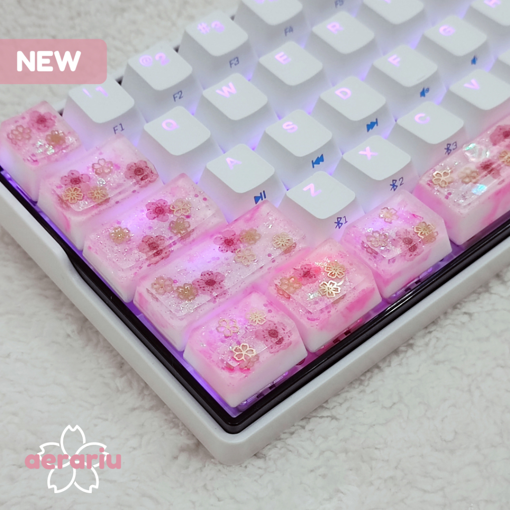 HANAMI DREAMS - Kawaii Sakura Theme Keycaps for Mechanical Keyboard ...
