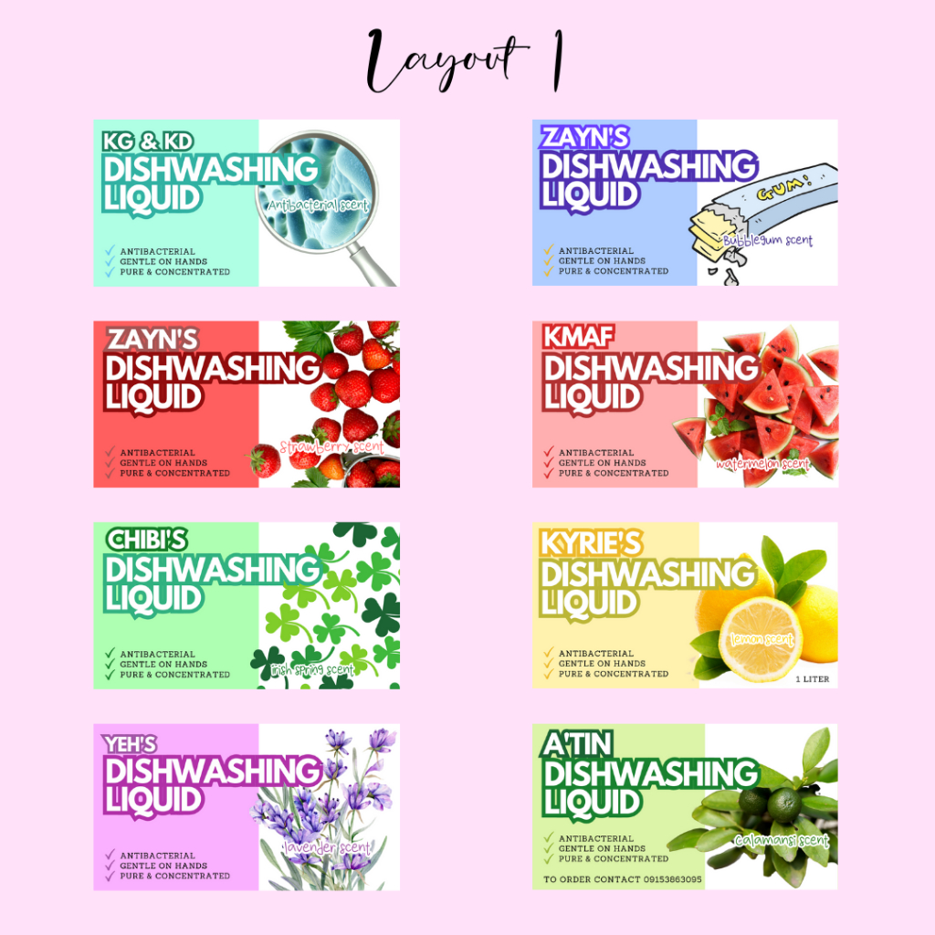 Customized Dishwashing Liquid Sticker Label Own Branding | Shopee ...