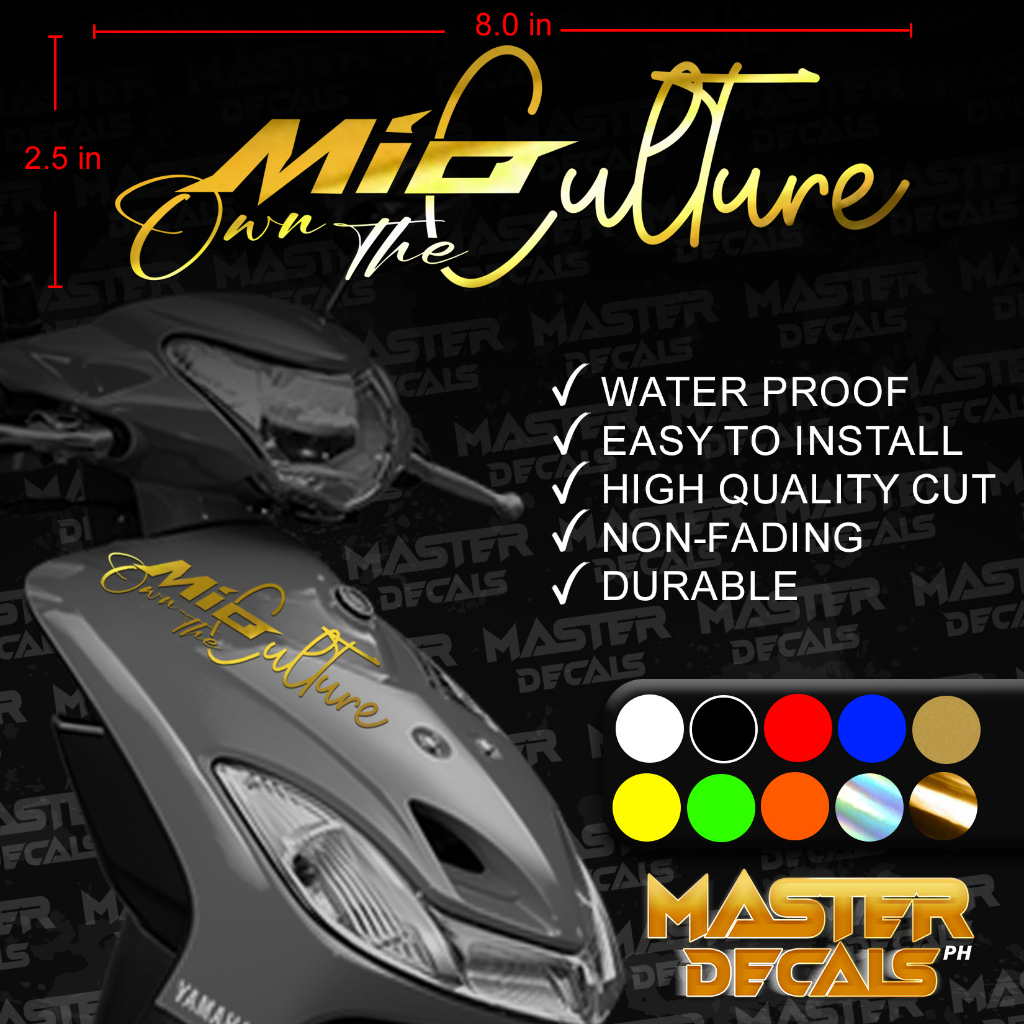 Mio Own The Culture Sticker 8 inches Long, Laminated Cut Sticker ...