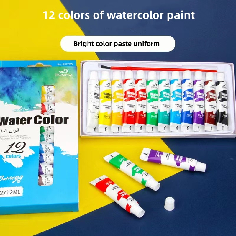 12 Colors Acrylic Painting Set Watercolor Acrylic/Water/Oil Color Paint ...