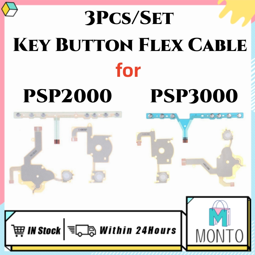 3Pcs/Set PSP2000 PSP3000 Button Key Ribbon Flex Cable Replacement ...