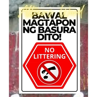 Shop bawal magtapon ng basura sign for Sale on Shopee Philippines