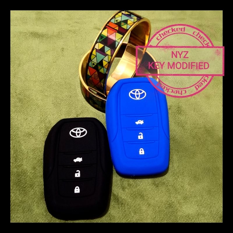 MODIFIED SILICONE CAR KEY COVER FOR TOYOTA VIOS GEN 4 2019-2021 ...