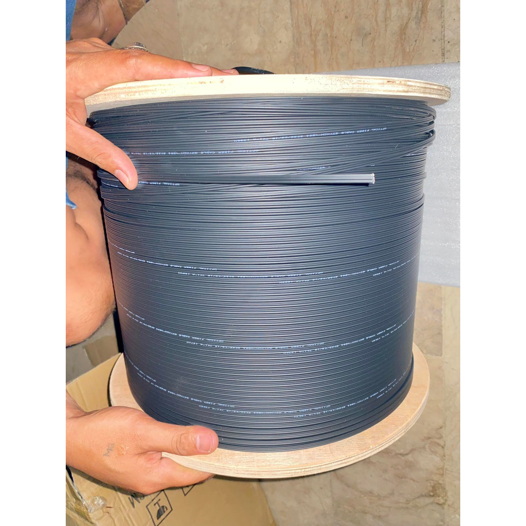 FTTH FIBER CABLE DUAL CORE (2core) 2000METERS (2KM) OUTDOOR PURE BLACK ...