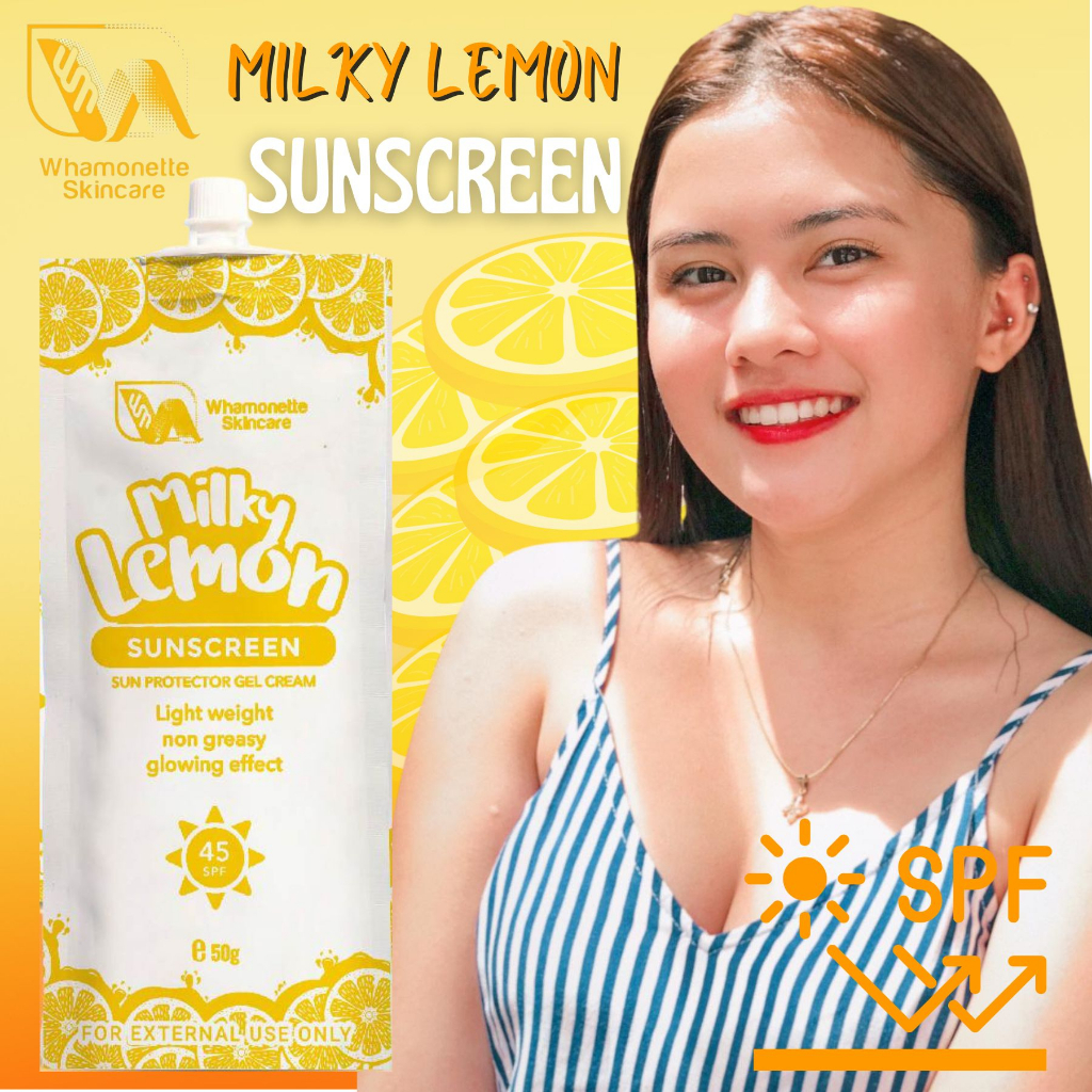 Whamonette | Milky Lemon Sunscreen 50g | spf 45 | Brighter | Smoother ...