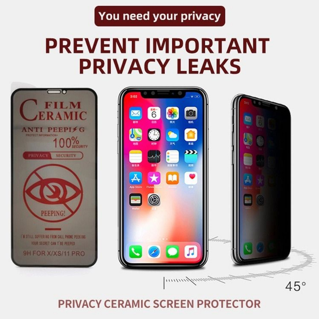 Redmi Ceramic Anti-Spy Tempered RMI 9A/RMI 9i/RMI 9C/RMI 9T/RMI 10/NOTE ...